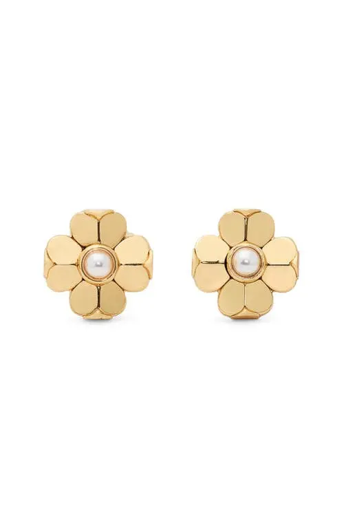 Kate Spade New York Flower Stud Earrings - Gold/cream