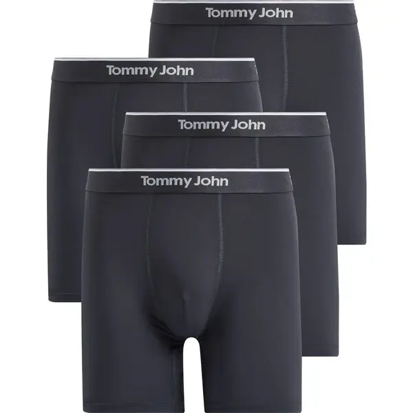 Tommy John Micro Stretch 4-pack 6-inch Boxer Briefs - Black