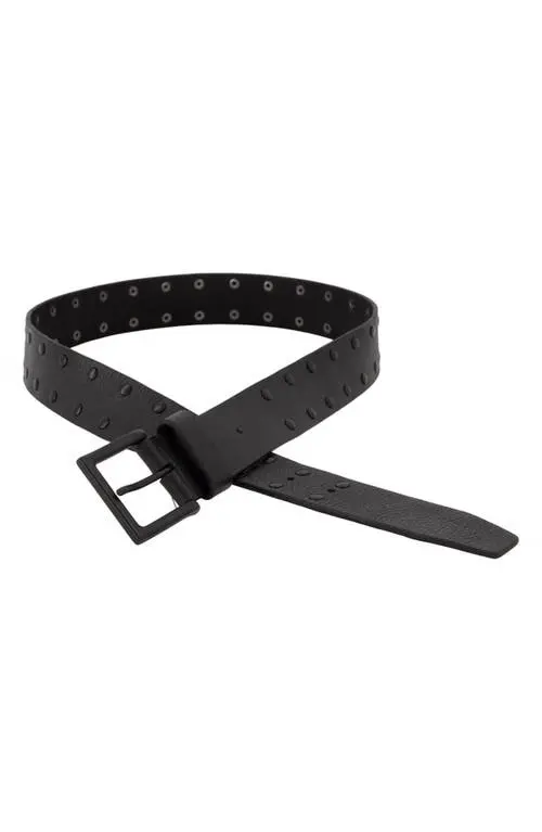 ALLSAINTS Studded Leather Belt - Black/matte Black