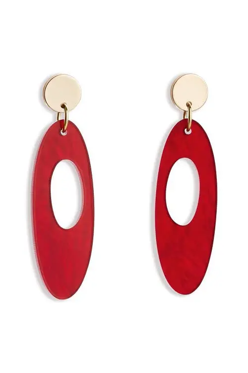 TOOLALLY Hepworth Earrings - Berry Red Pearl