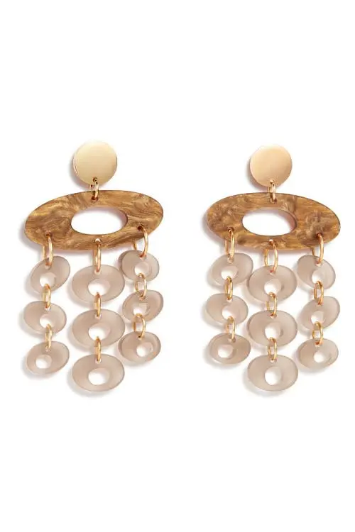 TOOLALLY Hepworth Chandelier Earrings - Mocha & Champagne