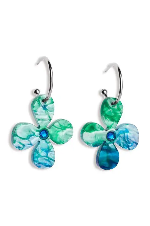 TOOLALLY Daisy Hoop Earrings - Blue Lava
