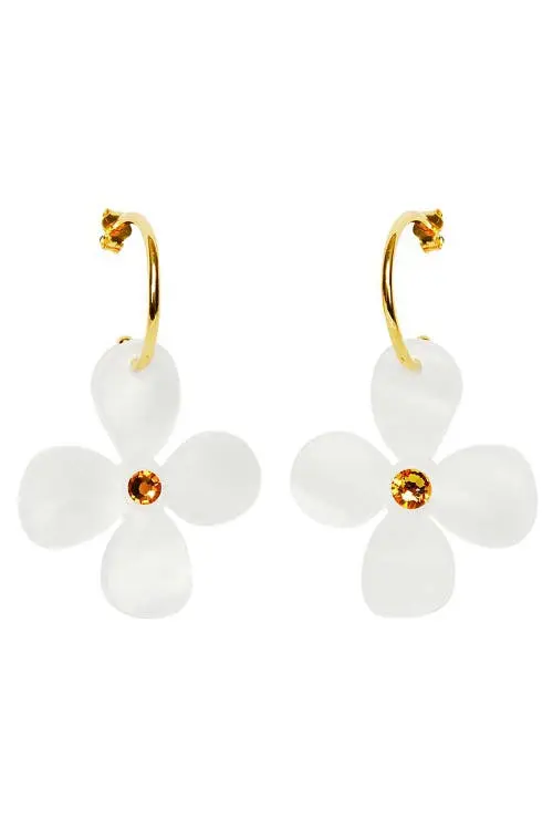 TOOLALLY Daisy Hoop Earrings - Summer White