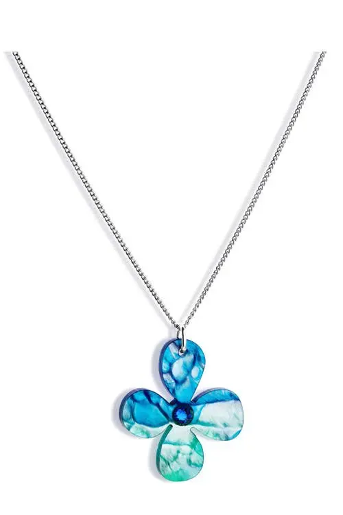 TOOLALLY Daisy Pendant Necklace - Blue Lava