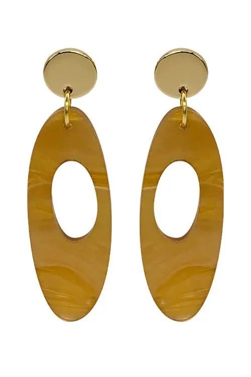 TOOLALLY Hepworth Dangle Earrings - Caramel Swirl