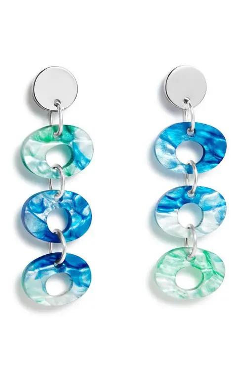 TOOLALLY Hepworth Drop Earrings - Blue & Green Lava