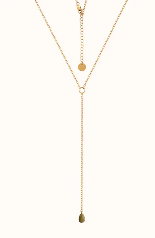 JOIANA JEWELRY Rolo Lariat Drop Necklace - Olive
