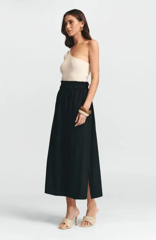 ST MRLO Meli Linen Midi Skirt - Washed Black