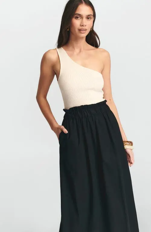 ST MRLO Meli Linen Midi Skirt - Washed Black