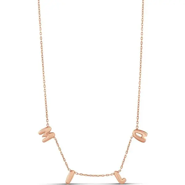 SHYMI Mini Helium Initial Charm Necklace - Rose
