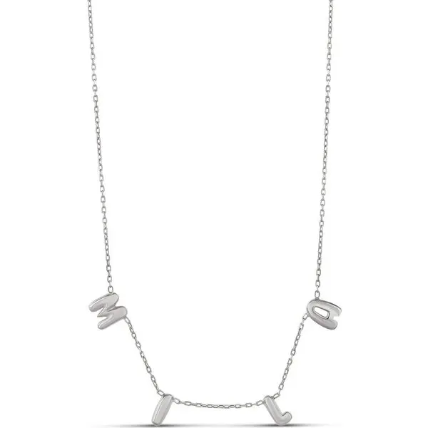 SHYMI Mini Helium Initial Charm Necklace - Silver