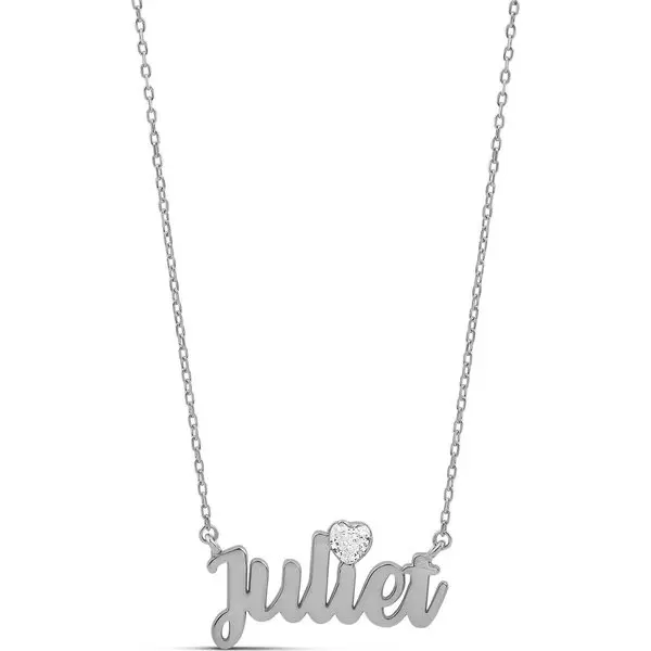 SHYMI Name & Floating Heart Pendant Necklace - Silver