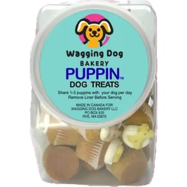 WAGGING DOG BAKERY Puppin Mini Cupcake Dog Treat, 30 Pack - Brown