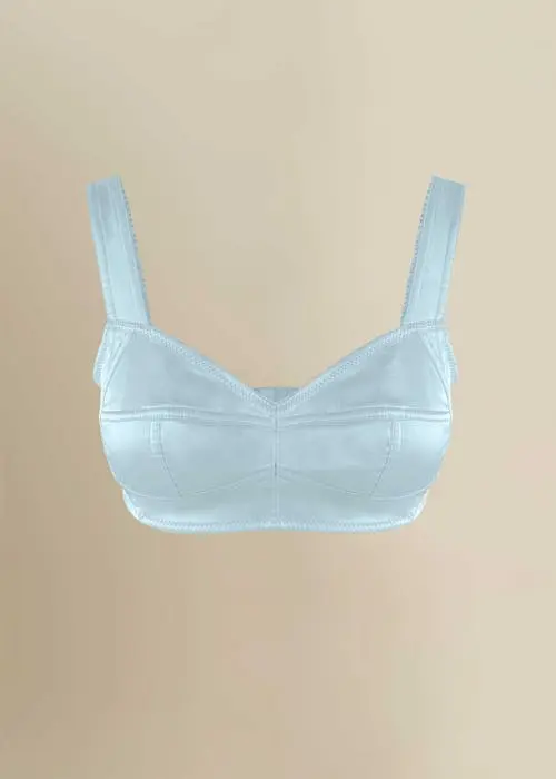 CONTESSA MILLS Seraphim Stretch Satin Comfort Bralette - Blue