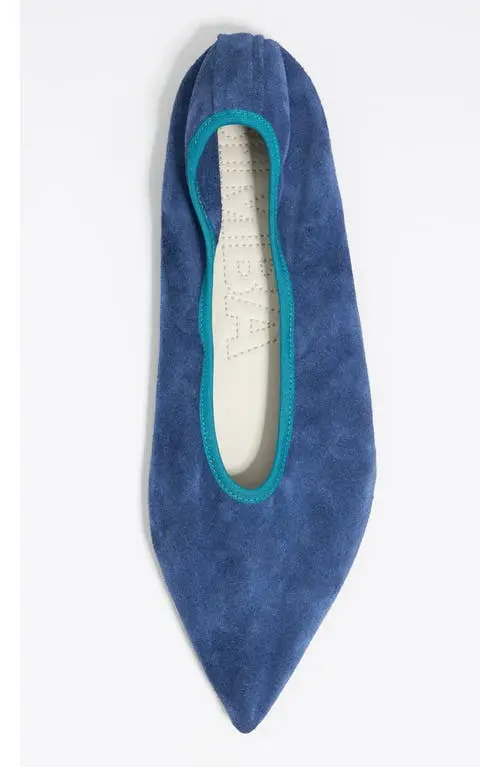 Bimba Y Lola Pointed Toe Ballerina - Denim Blue