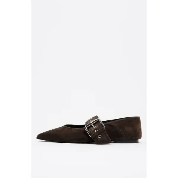 Bimba Y Lola Suede Ballerinas With Buckle