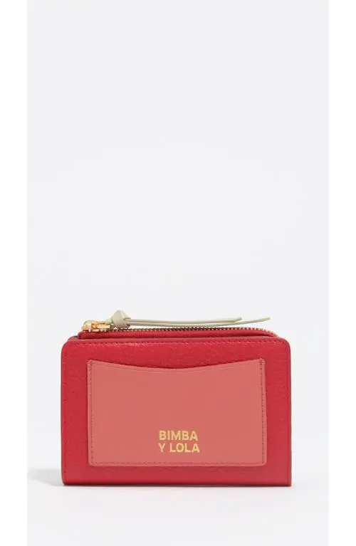 Bimba Y Lola Rigid Leather Wallet - Red/pink