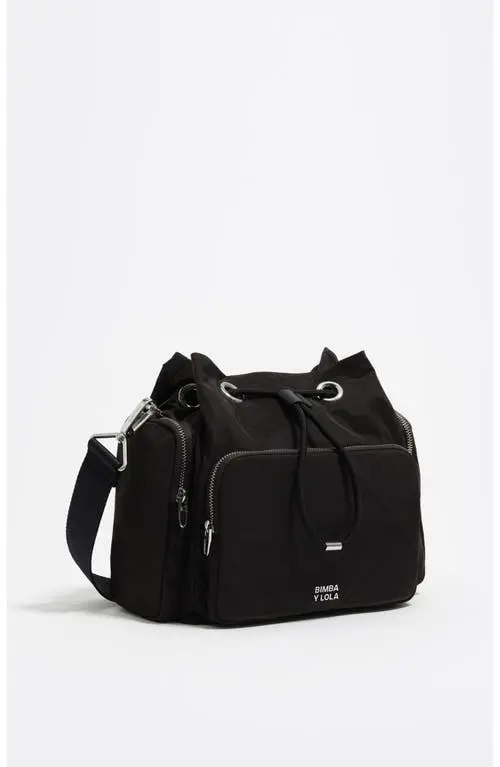 Bimba Y Lola Nylon Pocket Bucket Bag - Charcoal