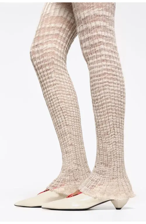 Bimba Y Lola Leather Heel Court Shoe