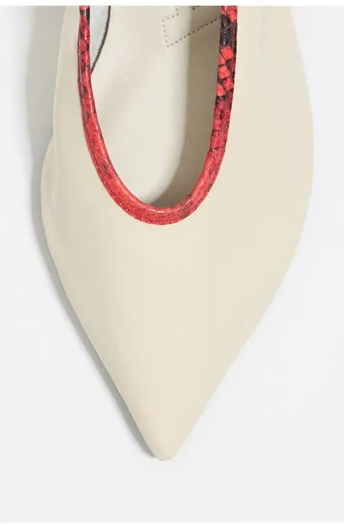 Bimba Y Lola Leather Heel Court Shoe