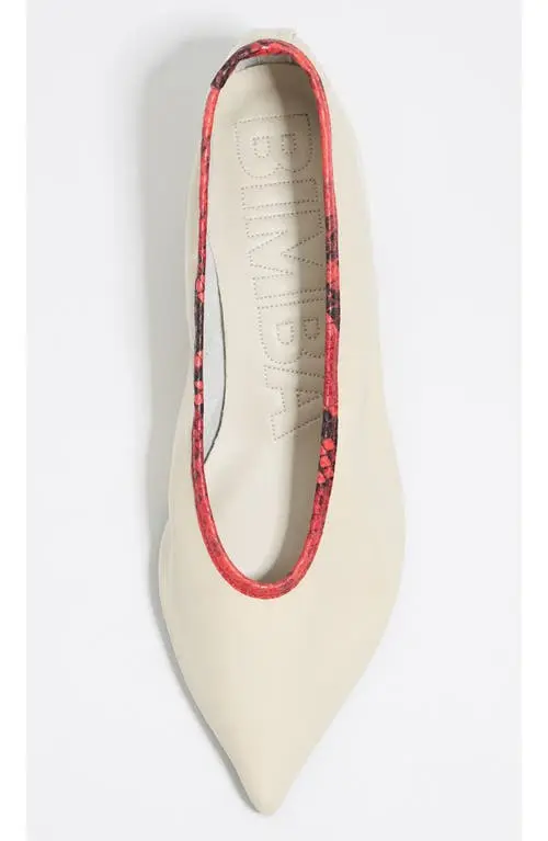 Bimba Y Lola Leather Heel Court Shoe