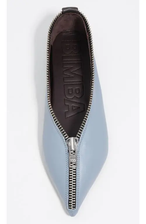 Bimba Y Lola Leather Zip Ballerinas - Light Blue