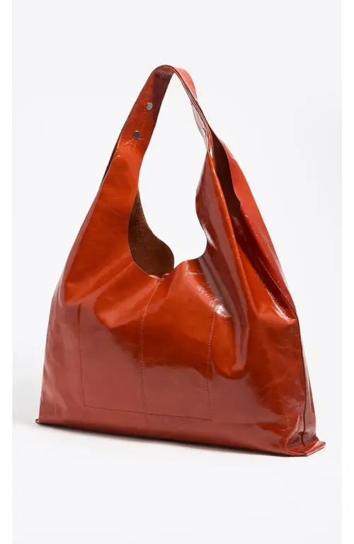 Bimba Y Lola Leather Maxi Bikini Paper Bag - Burnt Orange
