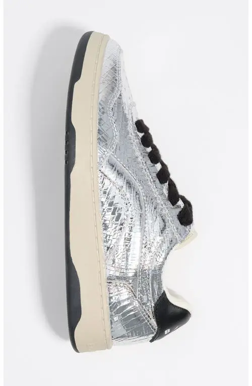 Bimba Y Lola Leather Cupsole Sneakers In Silver - 40% Off