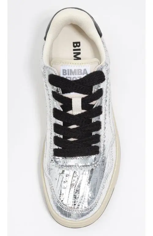 Bimba Y Lola Leather Cupsole Sneakers In Silver - 40% Off