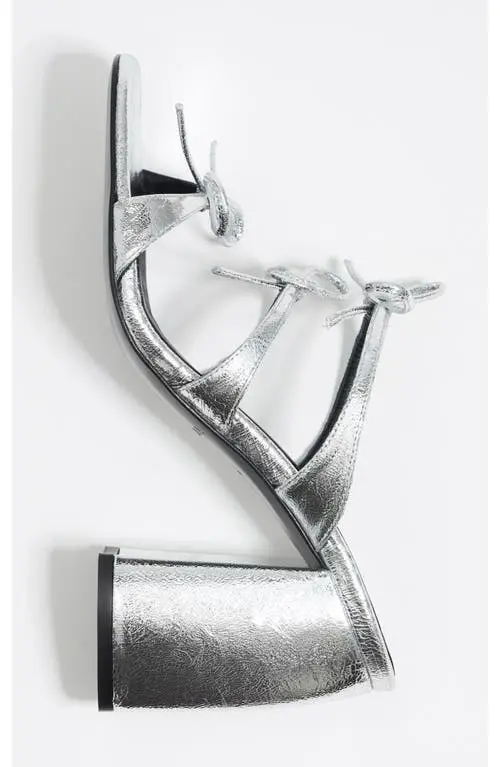 Bimba Y Lola Leather Heeled Sandals - Silver