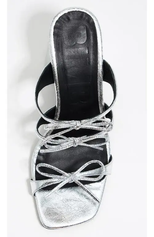 Bimba Y Lola Leather Heeled Sandals - Silver