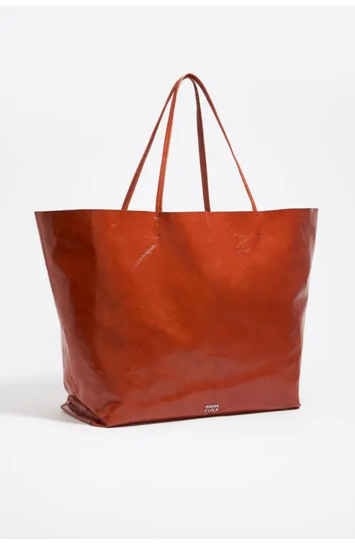Bimba Y Lola Leather Maxi Shopper - Burnt Orange