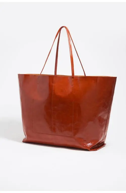 Bimba Y Lola Leather Maxi Shopper - Burnt Orange