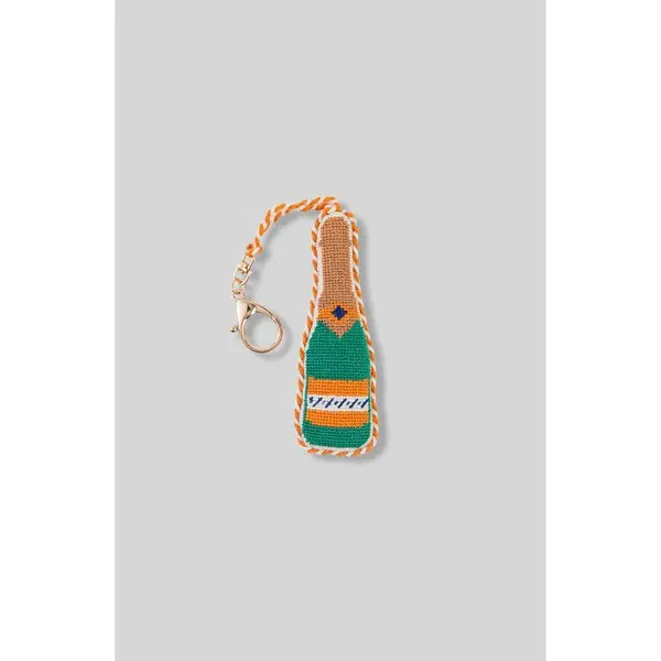 FURBISH Needlepoint Bag Charm - Champagne Bottle