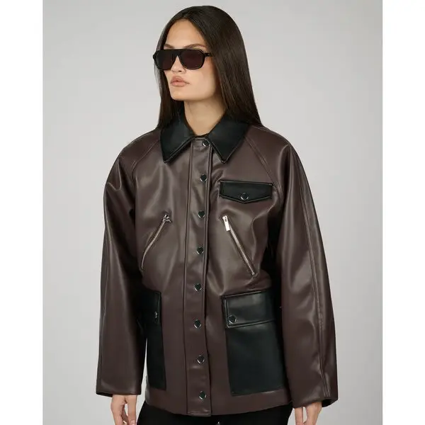 WeWoreWhat Cocoon Vegan Leather Jacket