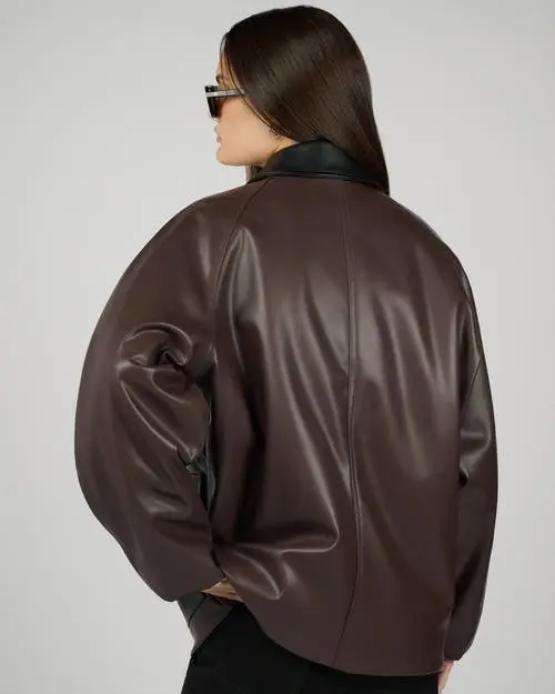 WeWoreWhat Cocoon Vegan Leather Jacket