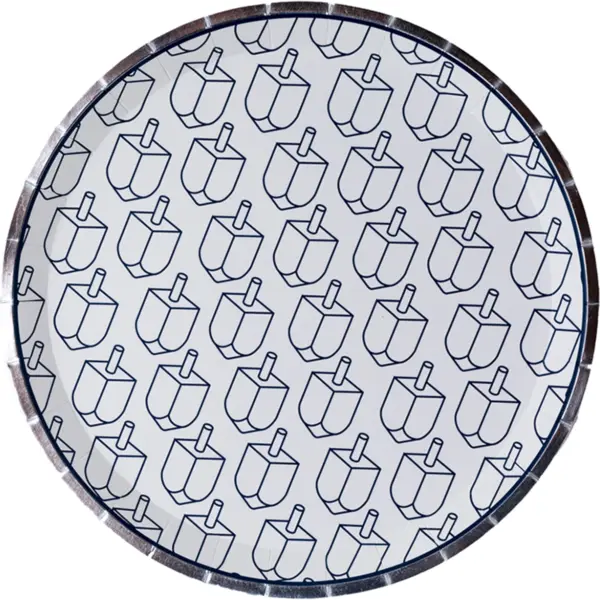 JOLLITY & CO Hanukkah Dreidel Print Dinner Plates - Assorted Pre-pack
