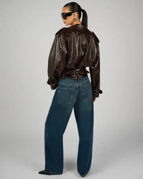 WeWoreWhat Cropped Moto Jacket