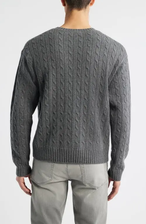 FRAME Cabled Cashmere Crewneck Sweater