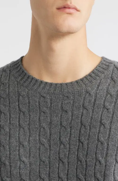 FRAME Cabled Cashmere Crewneck Sweater