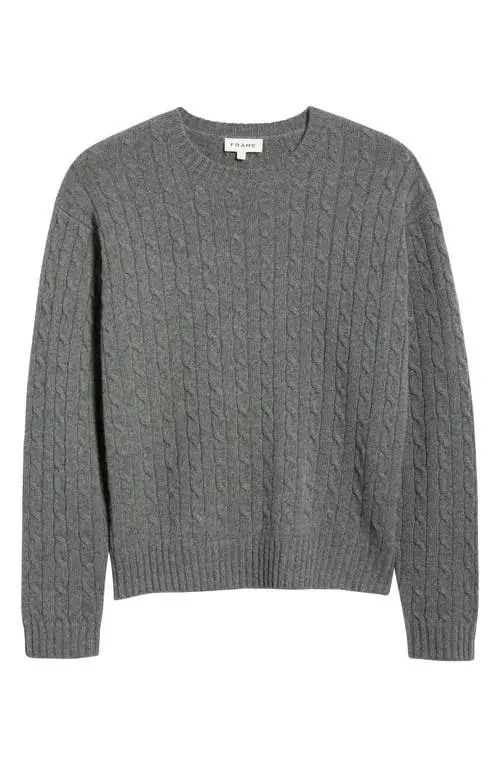 FRAME Cabled Cashmere Crewneck Sweater