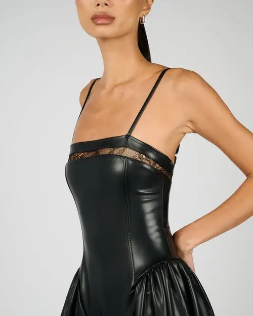 WeWoreWhat Lace Panel Corset Midi Dress
