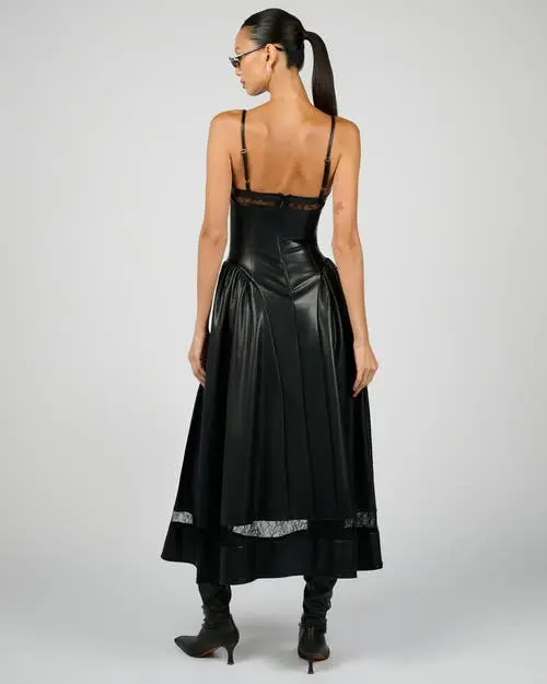 WeWoreWhat Lace Panel Corset Midi Dress