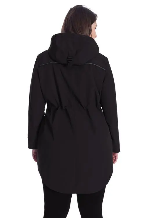 ALPINE NORTH Kusawa Mid-length Hooded Raincoat - Black