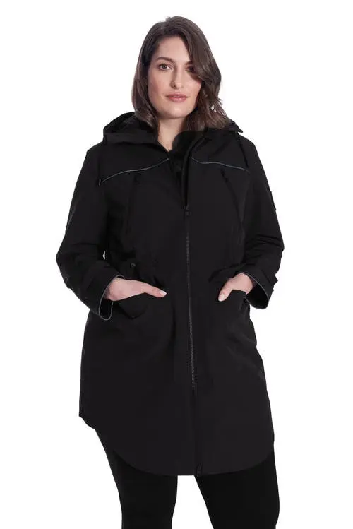 ALPINE NORTH Kusawa Mid-length Hooded Raincoat - Black