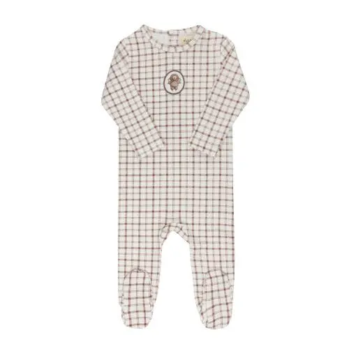 ELY'S & CO. Modal French Terry Plaid Sheep Footie - Mauve