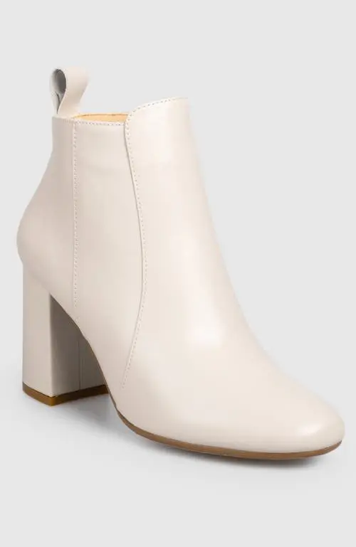 MANELA Samantha Leather Chelsea Bootie - Beige
