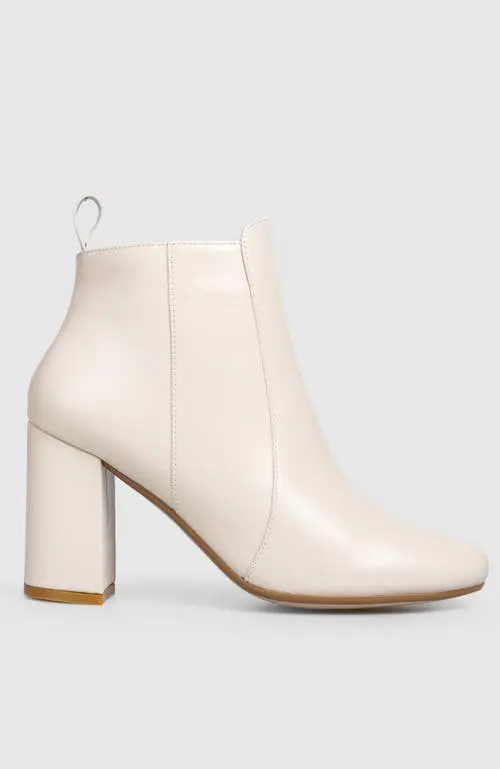 MANELA Samantha Leather Chelsea Bootie - Beige