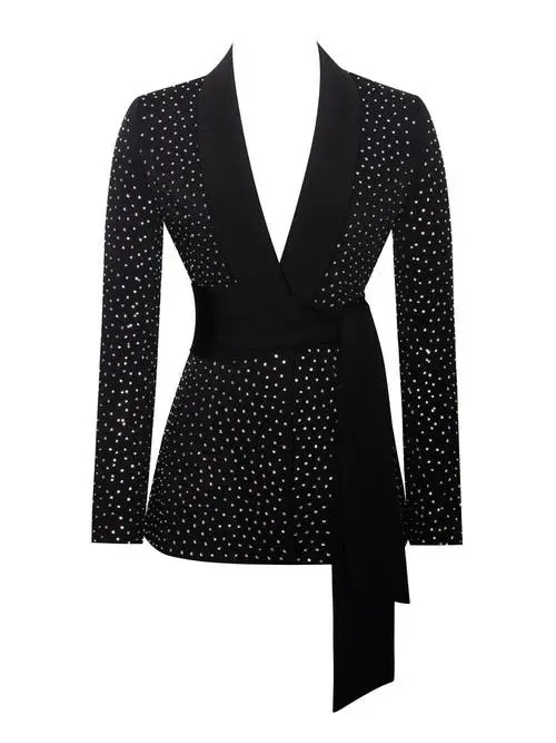 MISS CIRCLE Visionary Crystal Embellished Blazer Jacket