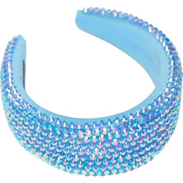 MALIBU SUGAR Rhinestone Puff Headband - Light Blue